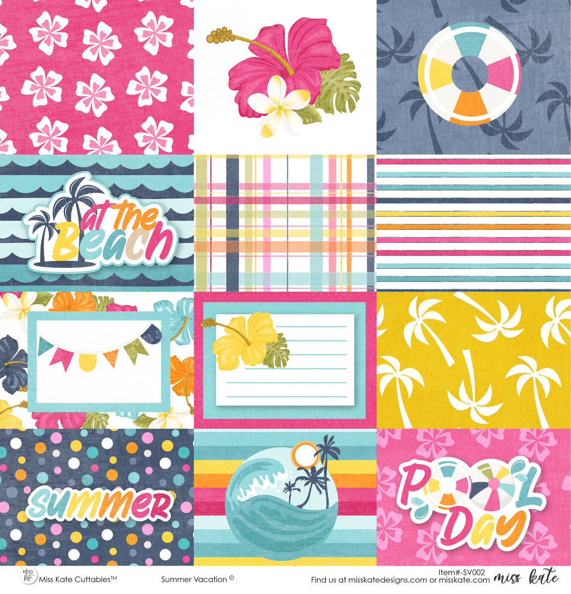 Summer Vacation Scrapbook Paper & Sticker Kit – MISS KATE