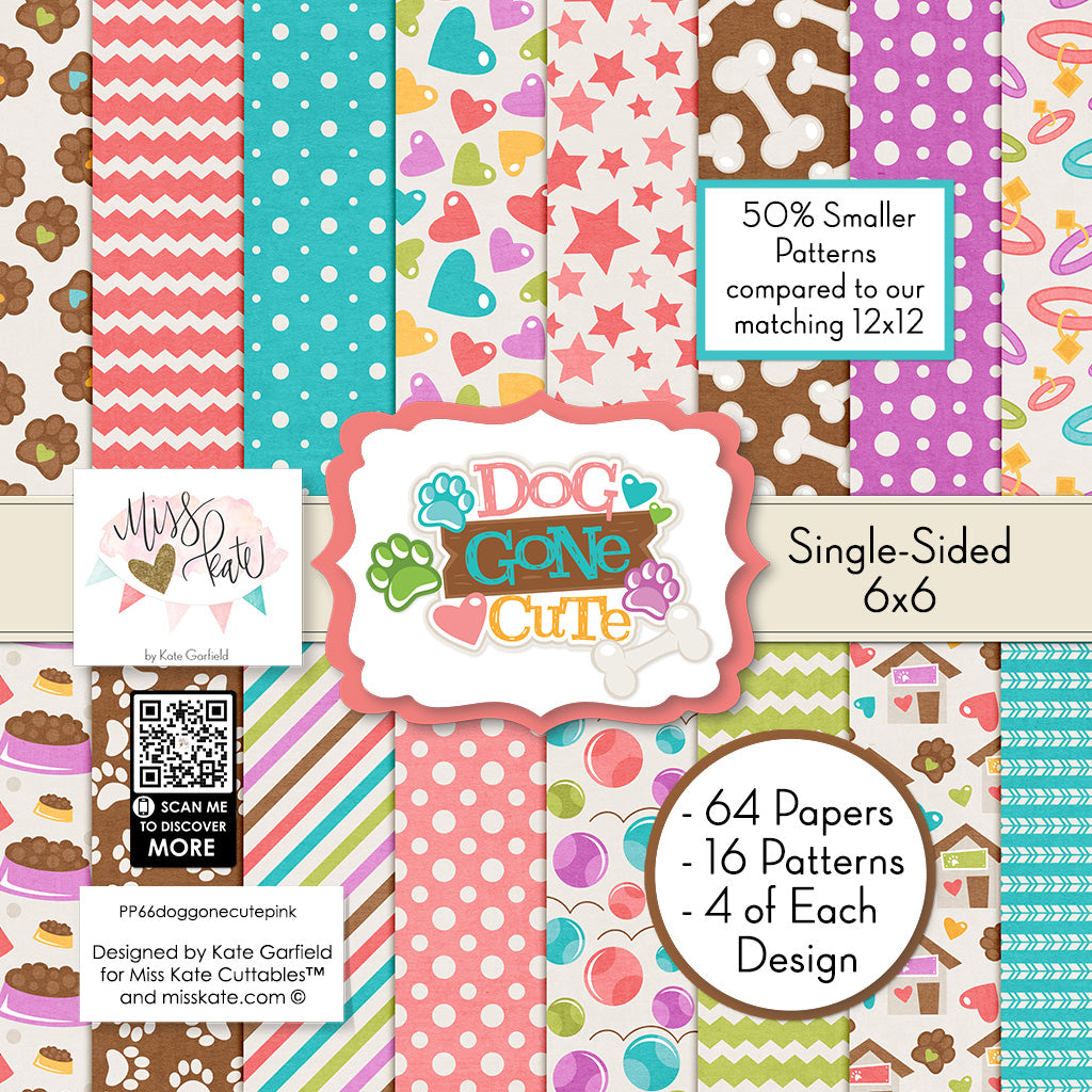 Dog Gone Cute Pink 6x6 Scrapbook Paper Pack – MISS KATE
