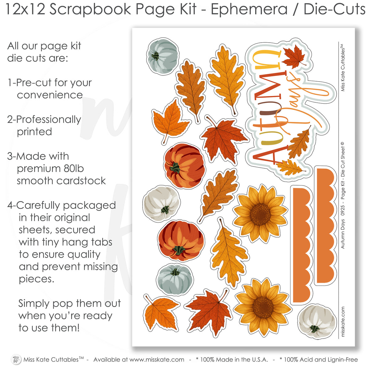 Autumn Days - 12x12 Scrapbook Page Kit | Give Your Memories a Home ...
