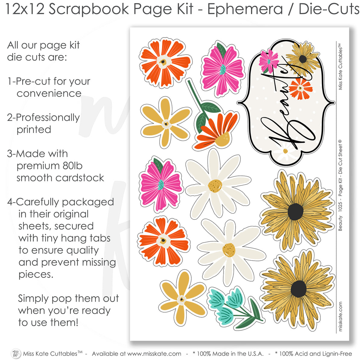 Beauty - 12x12 Scrapbook Page Kit | Give Your Memories a Home – MISS KATE