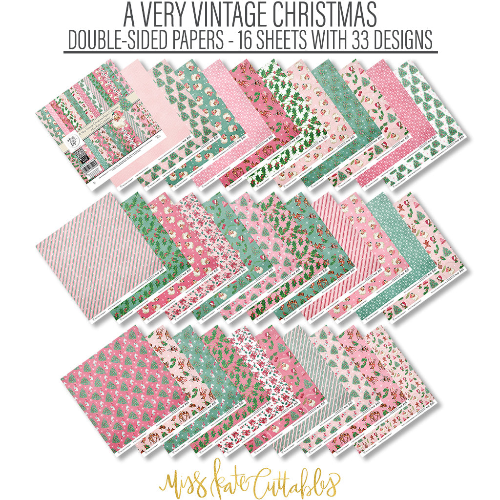 A Very Vintage Christmas- Christmas Double-Sided Scrapbook Paper Pack ...