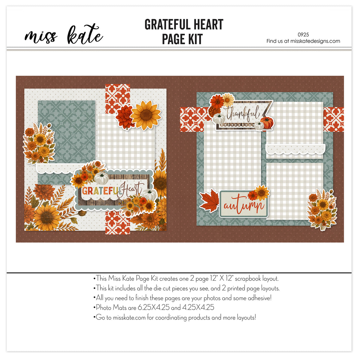 Grateful Heart - 12x12 Scrapbook Page Kit | Give Your Memories a Home ...