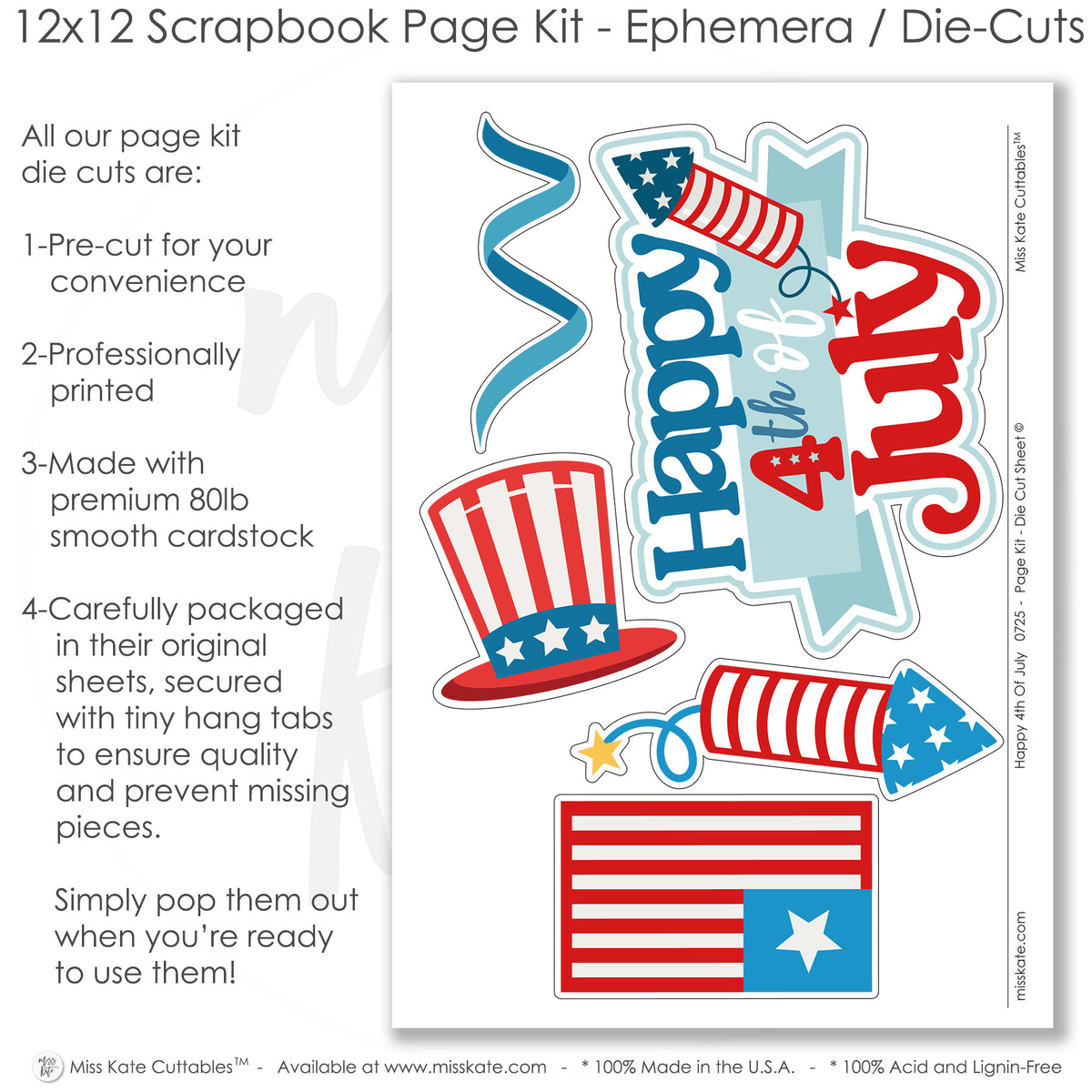 Happy 4th of July - 12x12 Scrapbook Page Kit | Give Your Memories a ...