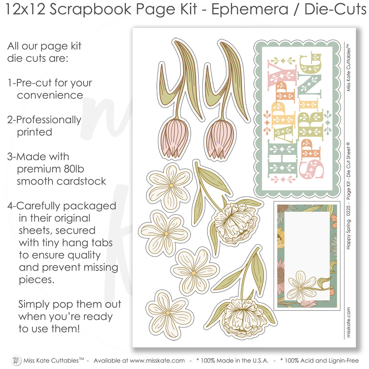 Happy Spring - Scrapbook Page Kit | Give Your Memories a Home – MISS KATE