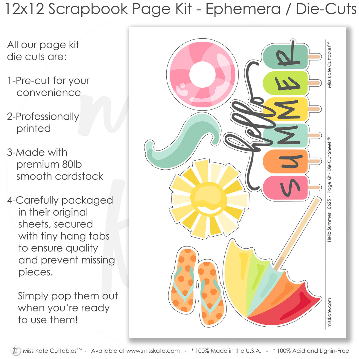 Hello Summer - 12x12 Scrapbook Page Kit | Give Your Memories a Home ...