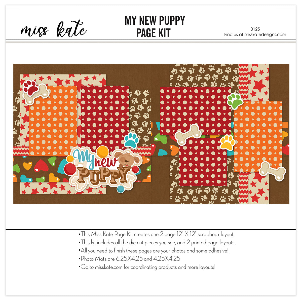 My New Puppy Scrapbook Page Kit-by Miss Kate Cuttables – MISS KATE