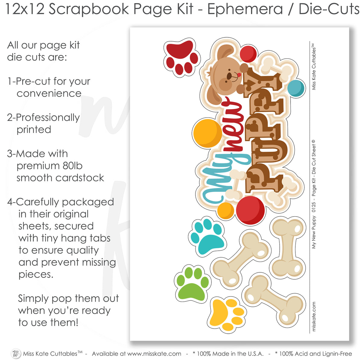 My New Puppy Scrapbook Page Kit-by Miss Kate Cuttables – MISS KATE