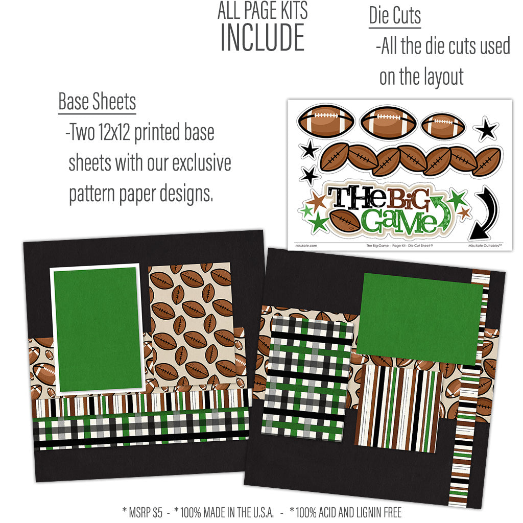 The Big Game Football - Page Kit -by Miss Kate Cuttables – MISS KATE