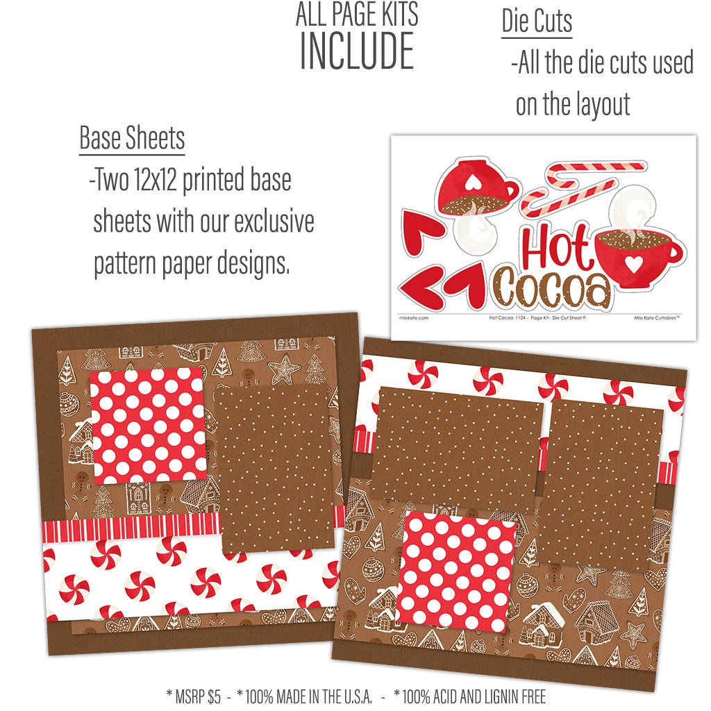 Hot Cocoa - Scrapbook Page Kit-by Miss Kate Cuttables – MISS KATE