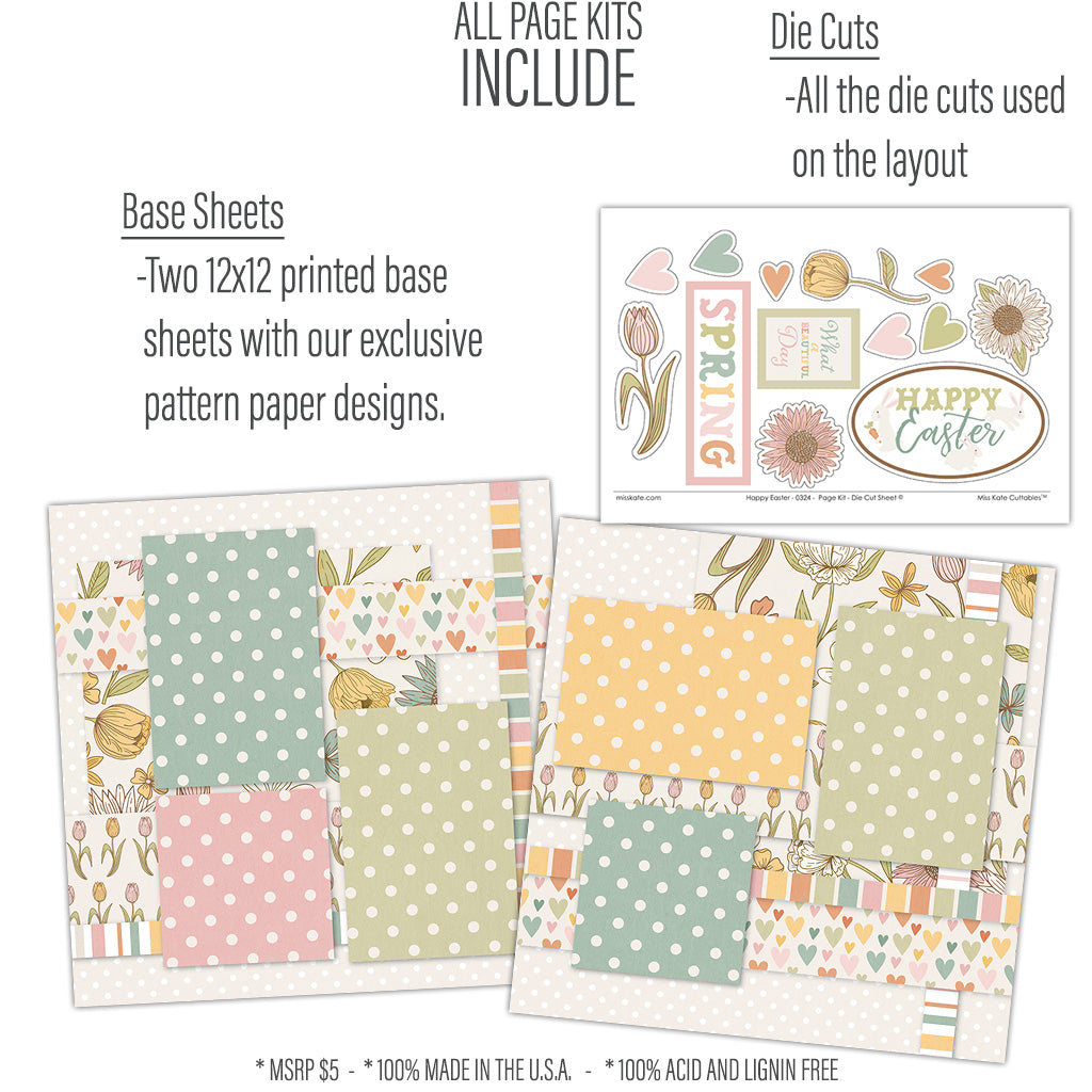 Happy Easter - Scrapbook Page Kit-by Miss Kate Cuttables – MISS KATE