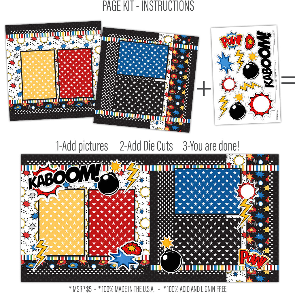 Kaboom!- Scrapbook Page Kit-by Miss Kate Cuttables – MISS KATE