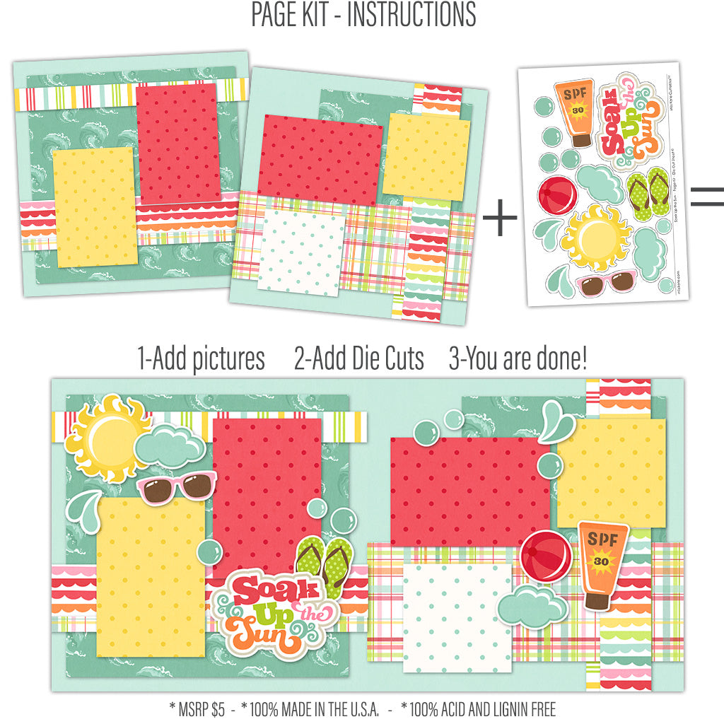 Soak Up the Sun - Scrapbook Page Kit-by Miss Kate Cuttables – MISS KATE