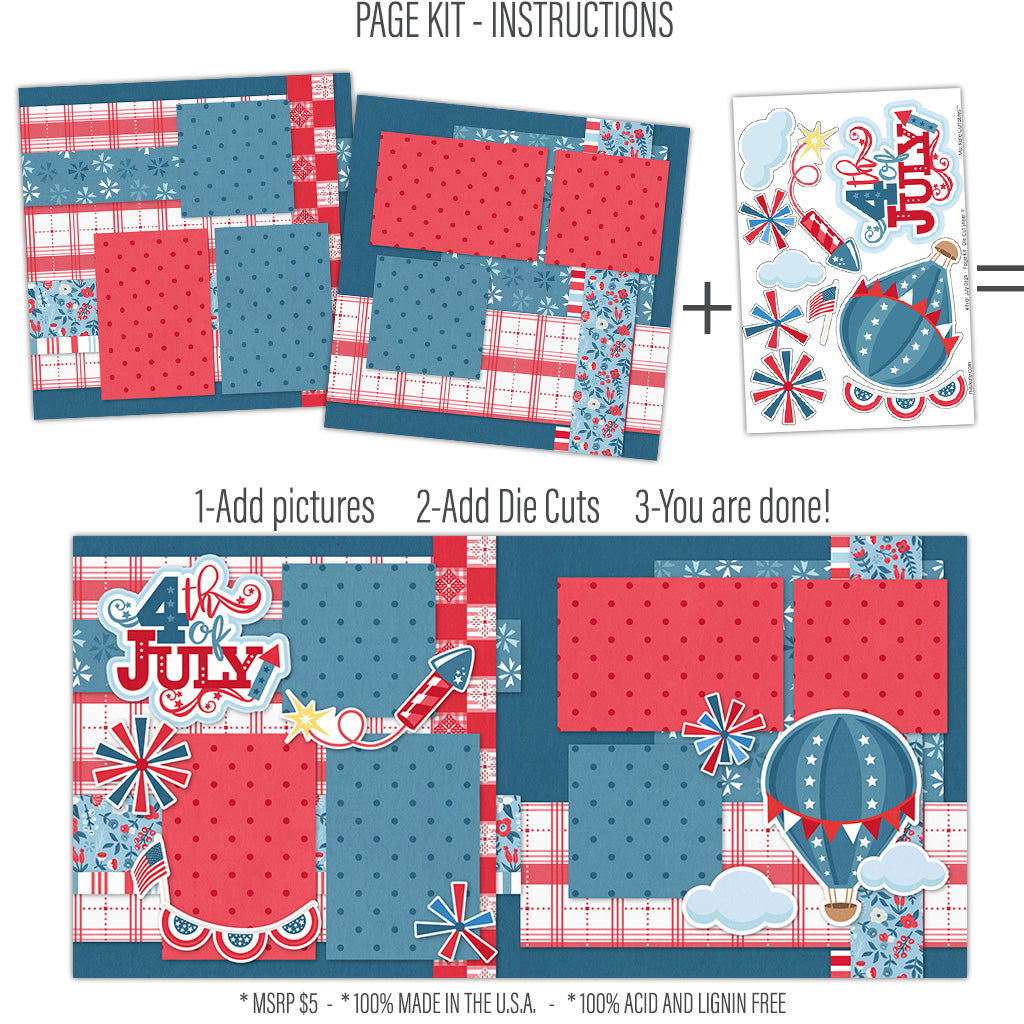 4th of July - Scrapbook Page Kit-by Miss Kate Cuttables – MISS KATE