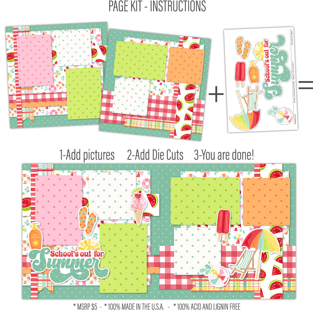 School's out for Summer- Scrapbook Page Kit-by Miss Kate Cuttables ...