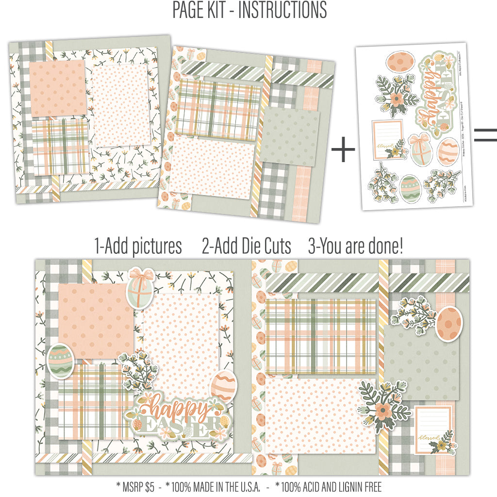 Happy Easter - Scrapbook Page Kit-by Miss Kate Cuttables – MISS KATE
