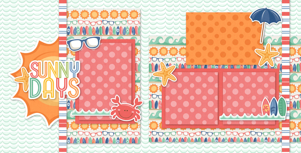 Sunny Days - Summer Vacation Scrapbook 12x12 Page Kit – MISS KATE