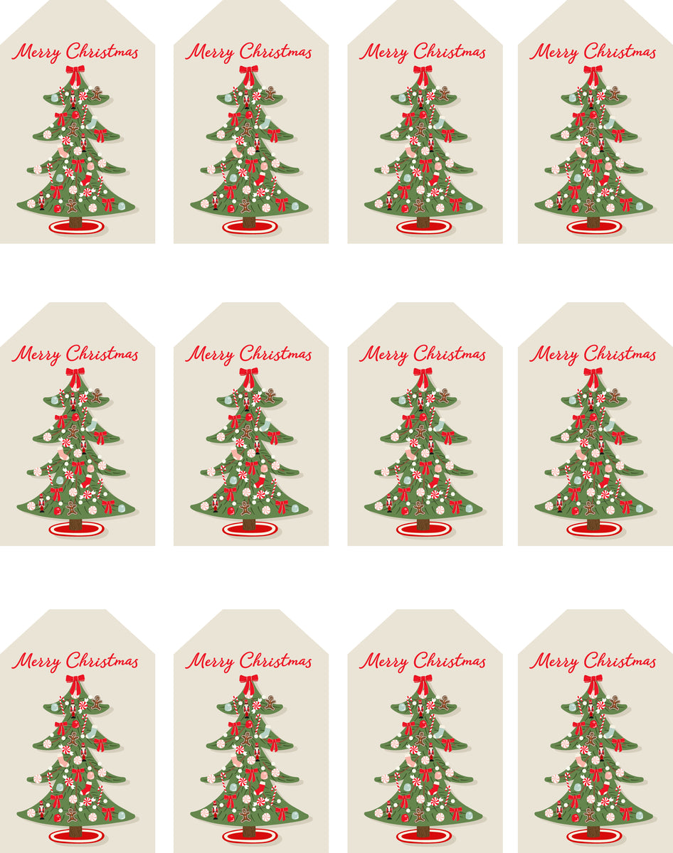 FREE Merry Christmas Tree Printable Gift Tags-Download Only – MISS KATE