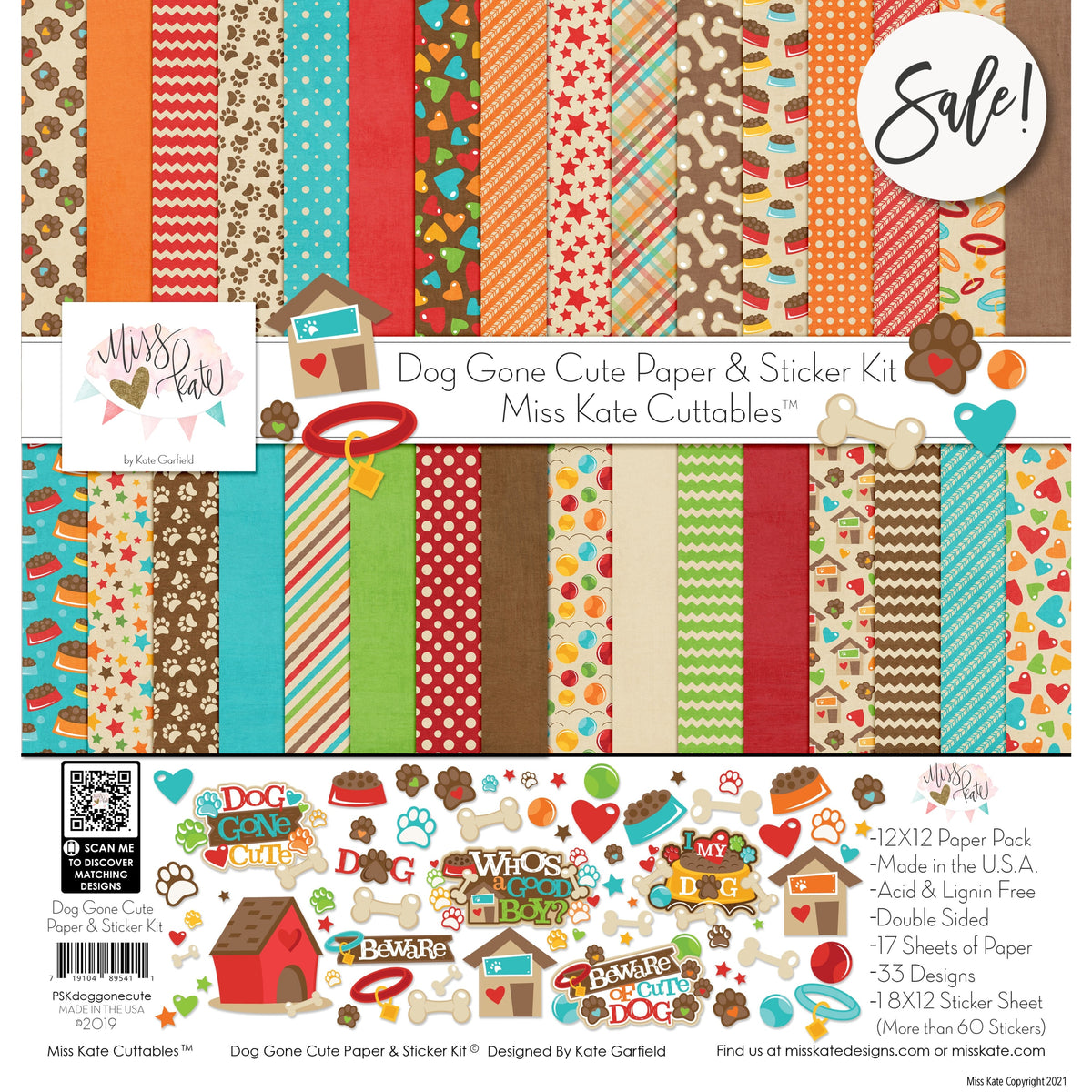 Dog Gone Cute - Scrapbook Paper & Sticker Kit 12x12 Paper & Sticker ...