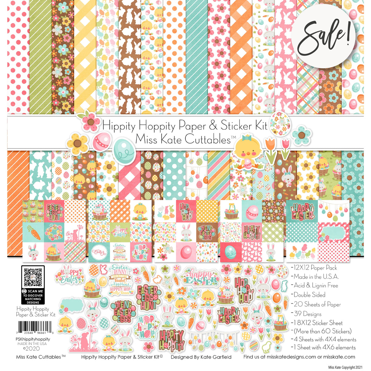 Hippity Hoppity -Easter Scrapbook Paper & Sticker Kit – MISS KATE