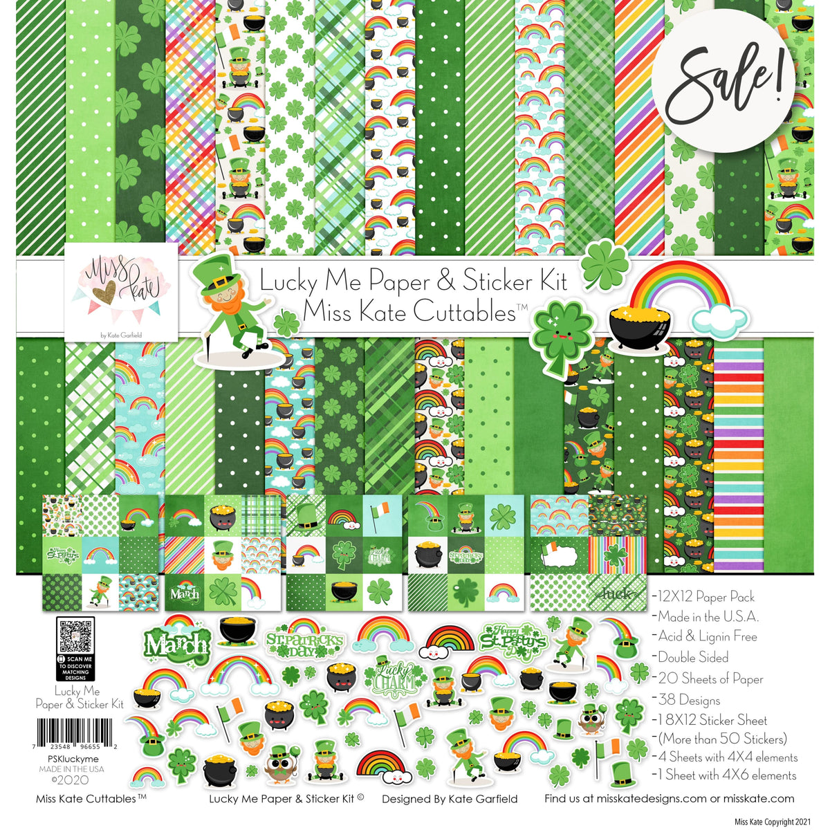 Lucky Me - for St. Patrick's Day - Scrapbook Paper & Sticker Kit – MISS ...