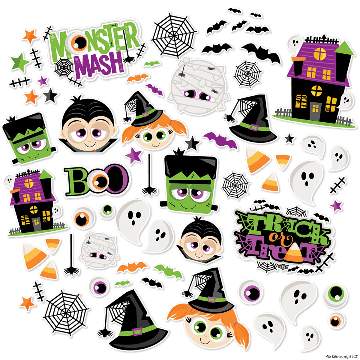 Monster Mash - Scrapbook Die Cuts Halloween Epherma Cutouts – MISS KATE