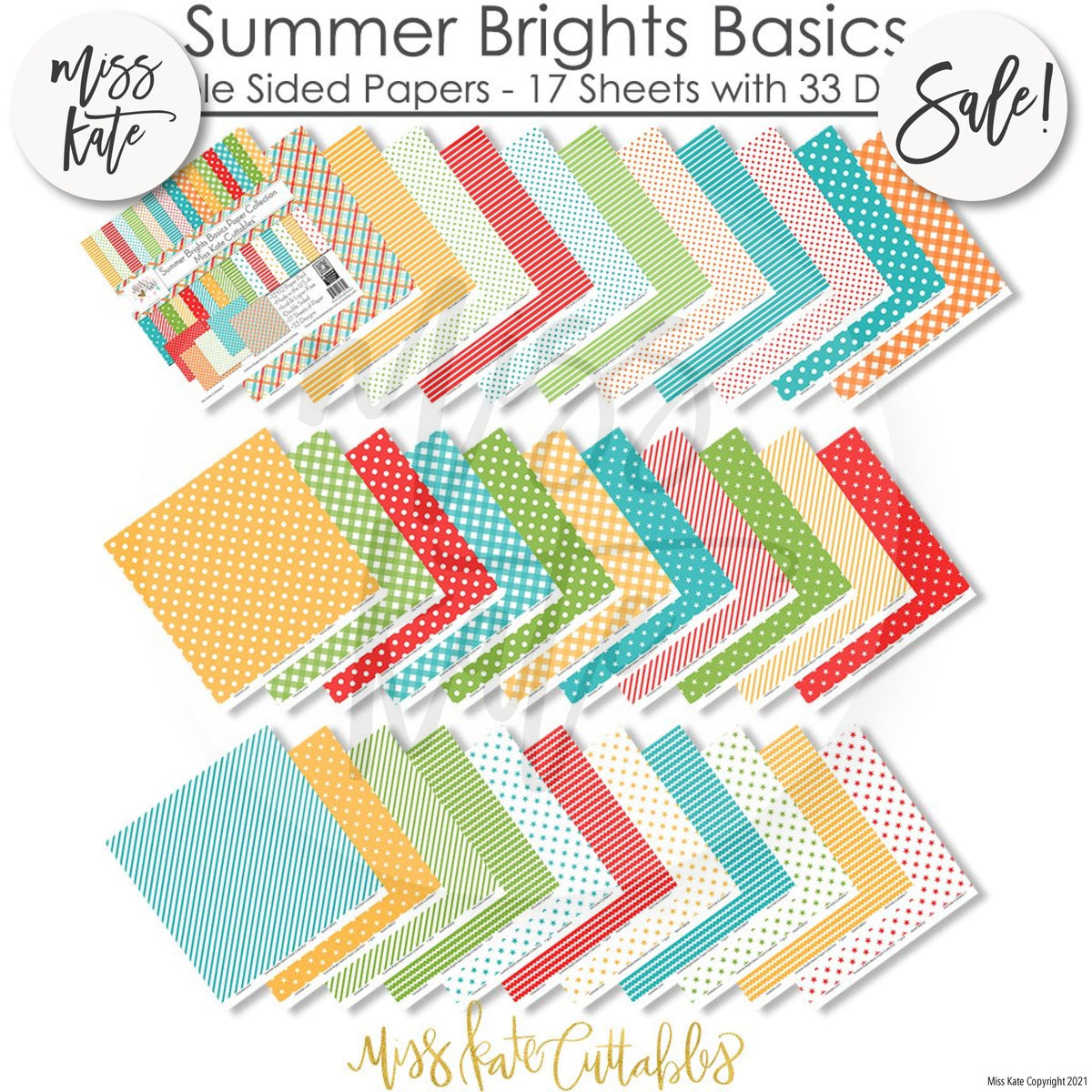 Summer Brights Basics - Scrapbook Double-Sided Paper Pack – MISS KATE