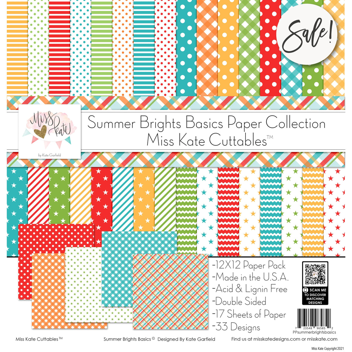 Summer Brights Basics - Scrapbook Double-Sided Paper Pack – MISS KATE