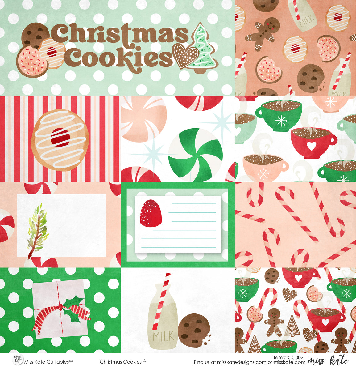 Christmas Cookies - Christmas Scrapbook Paper & Sticker Kit – MISS KATE