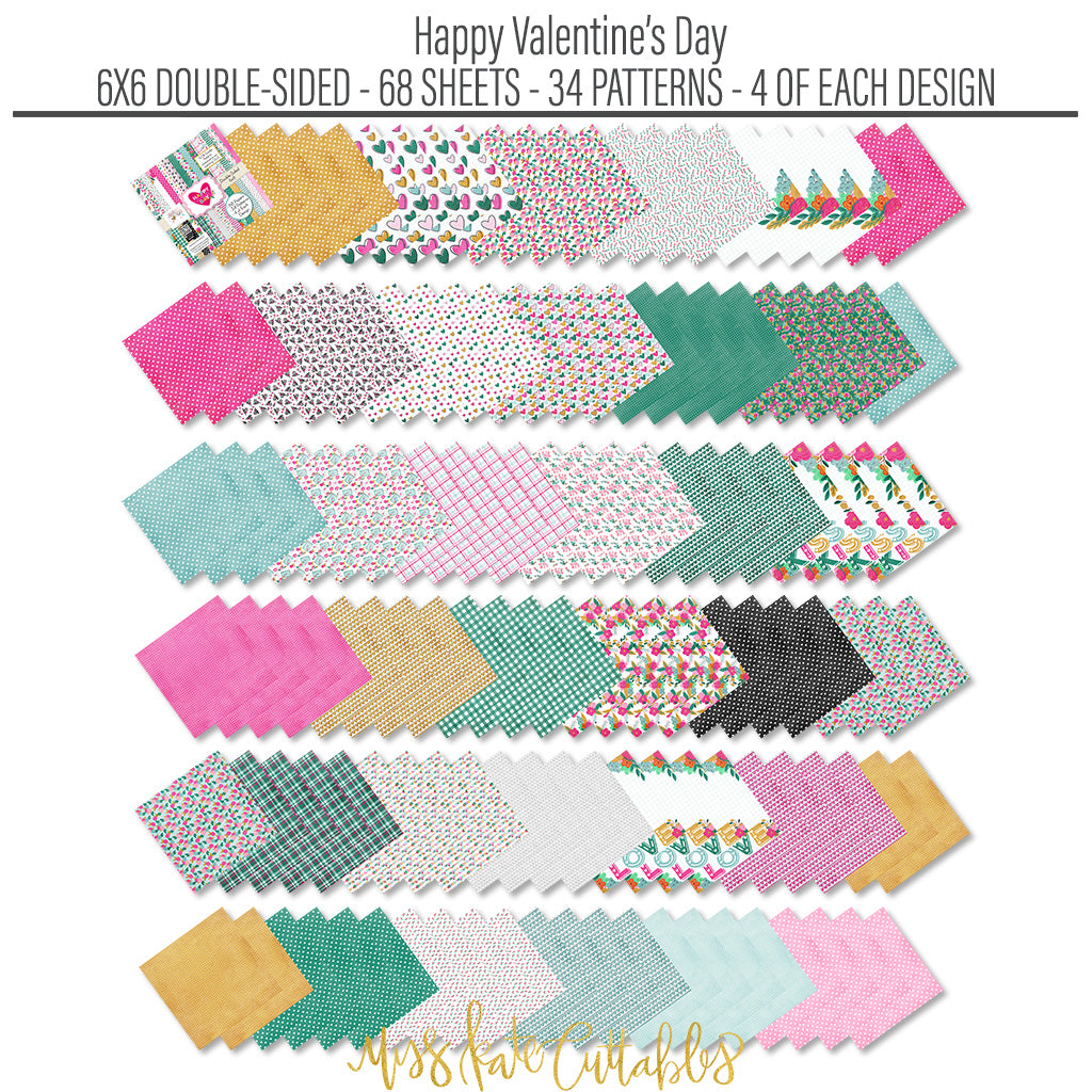 Happy Valentines Day - 6x6 Paper Pack | Miss Kate - Give Your Memories ...