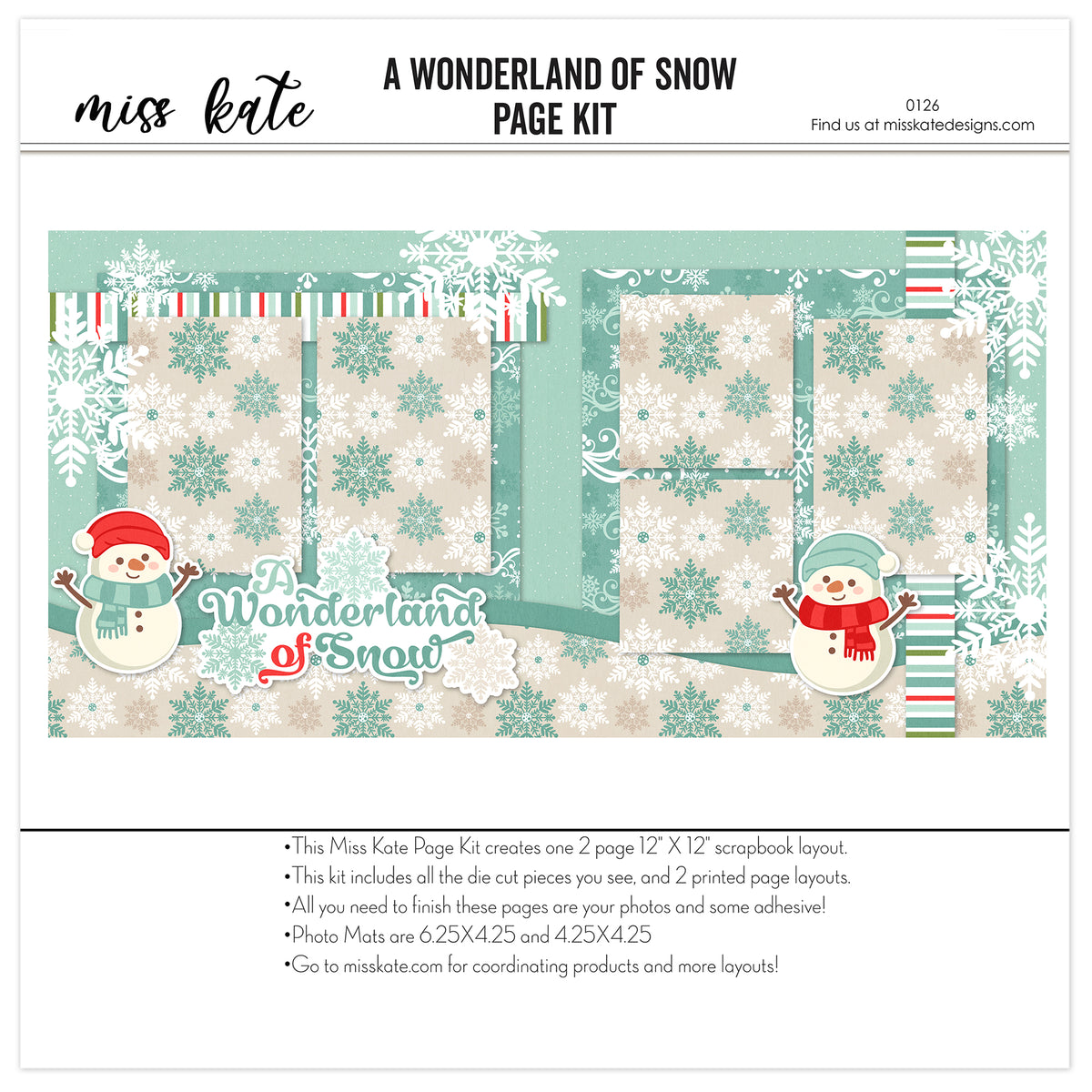 A Wonderland of Snow - 12x12 Scrapbook Page Kit | Give Your Memories a ...