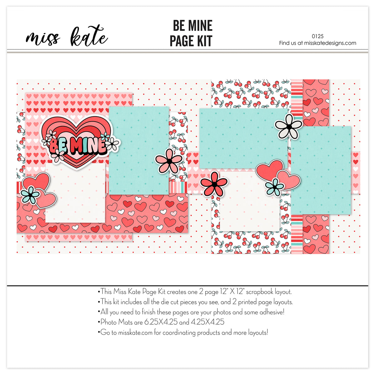 Be Mine 12x12 Scrapbook Page Kit | Give Your Memories a Home! – MISS KATE