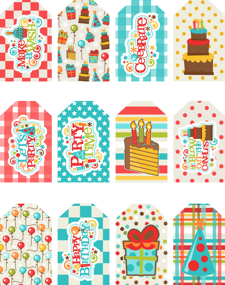 FREE Birthday Party Printable Gift Tags-Download Only – MISS KATE
