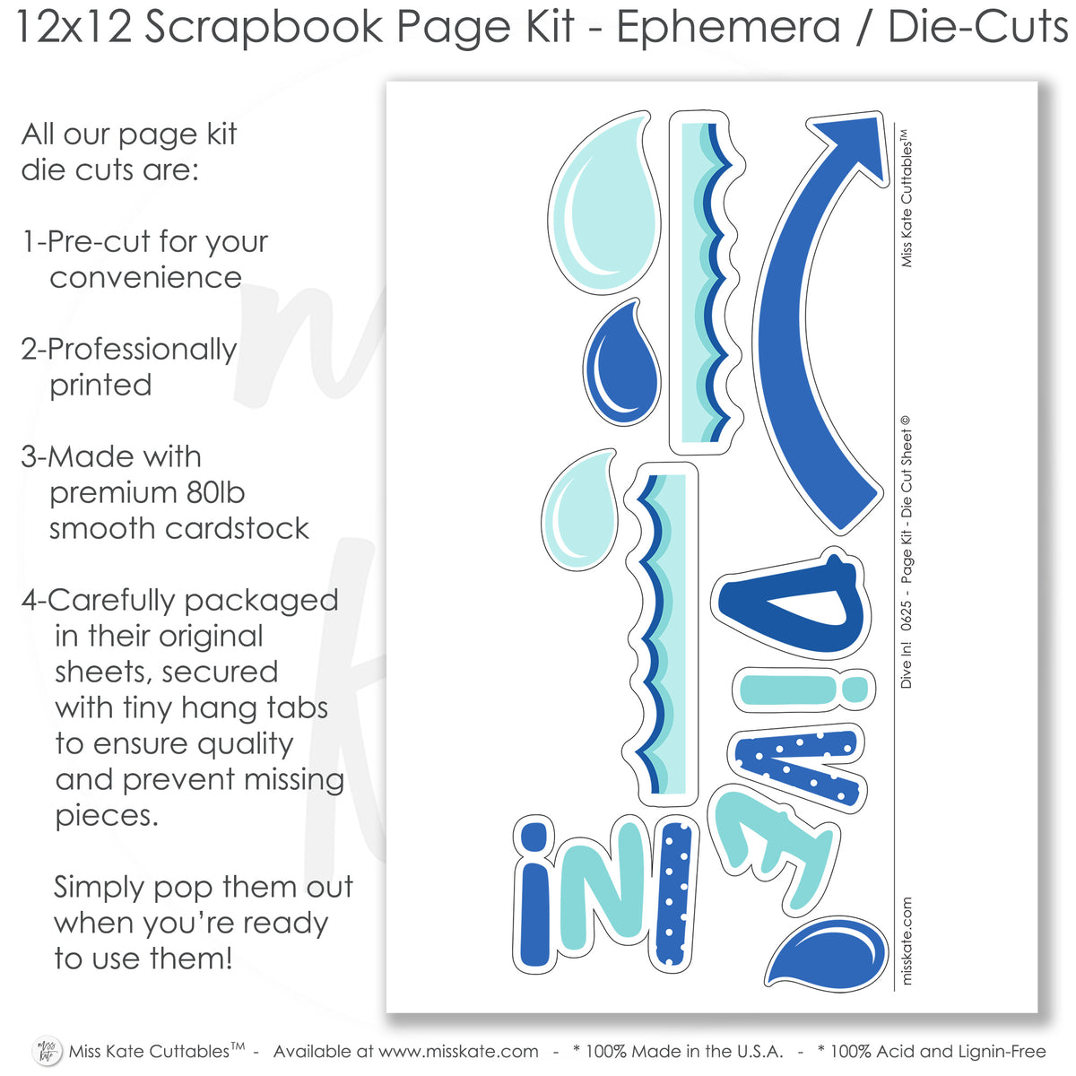 Dive In! - 12x12 Scrapbook Page Kit | Give Your Memories a Home – MISS KATE