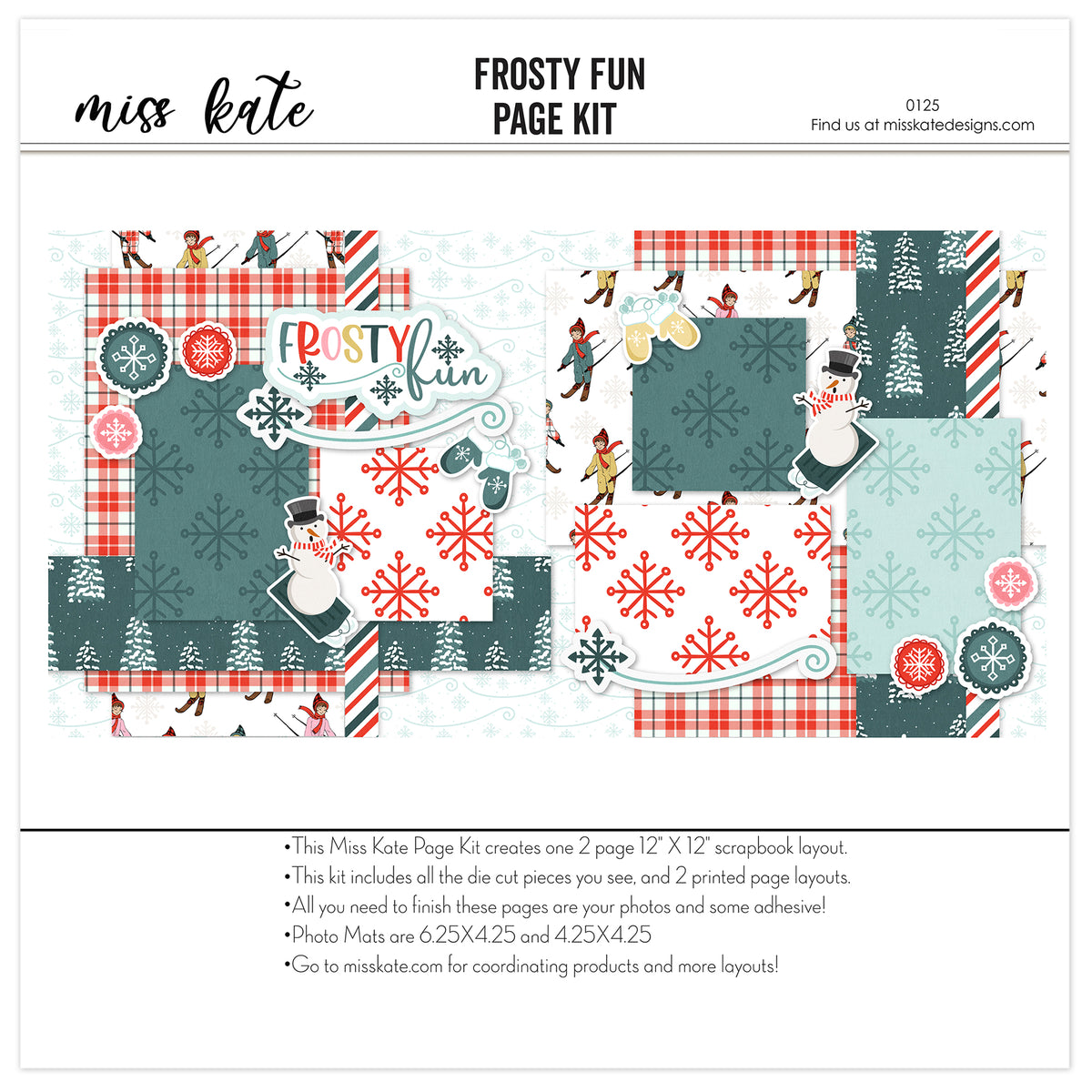 Frosty Fun - Winter Scrapbook 12x12 Page Kit-by Miss Kate Cuttables ...