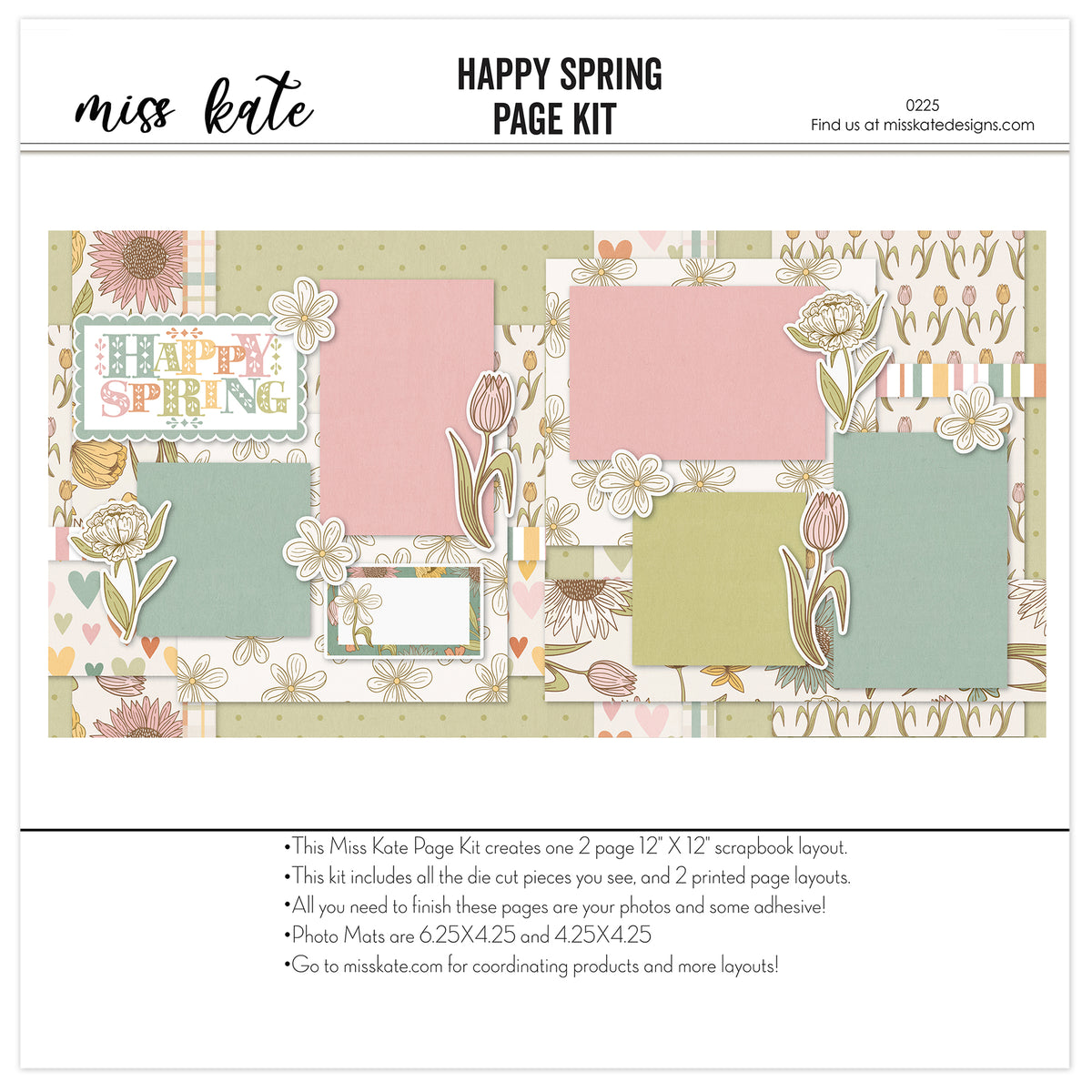 Happy Spring - Scrapbook Page Kit | Give Your Memories a Home – MISS KATE