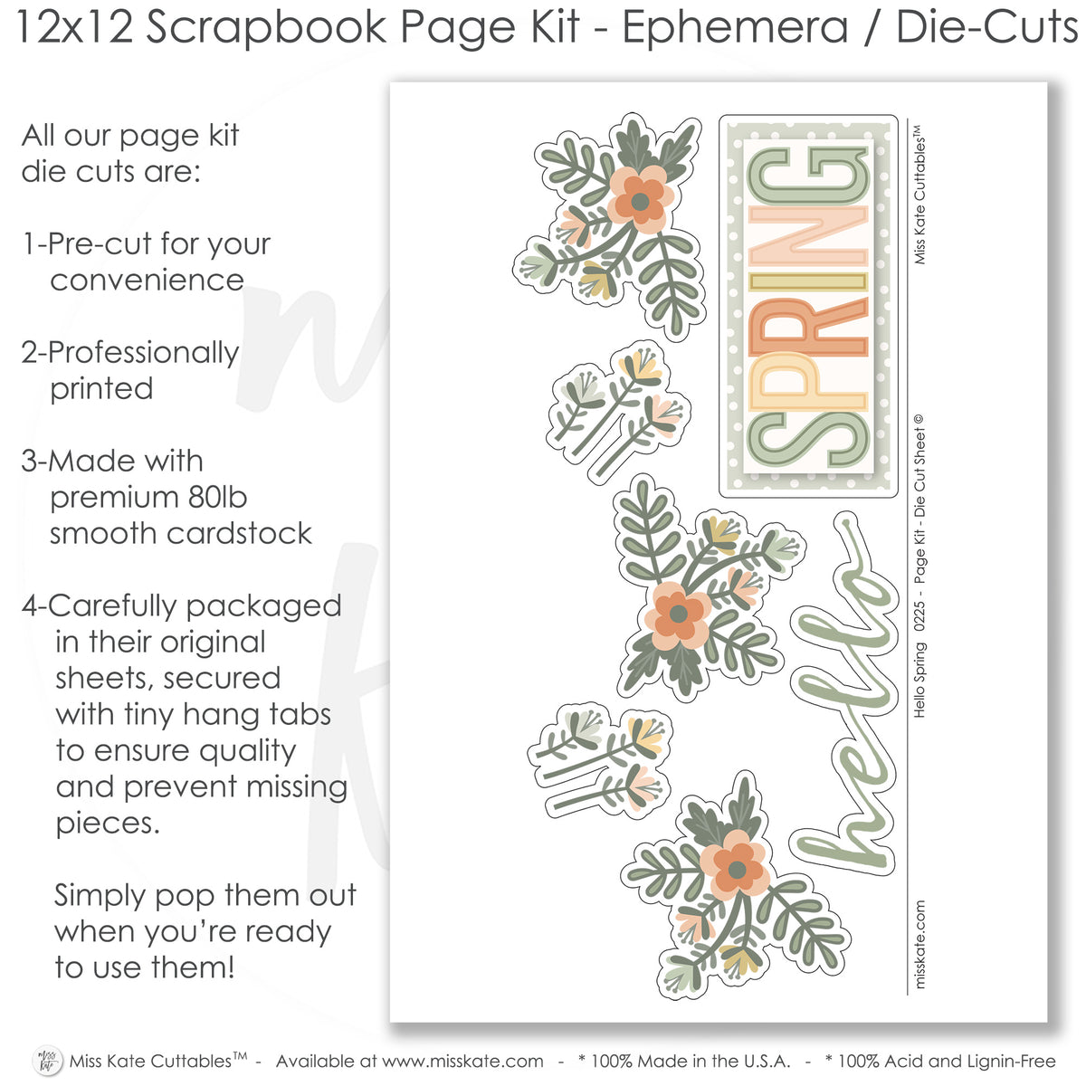 Hello Spring - Scrapbook Page Kit | Give Your Memories a Home – MISS KATE