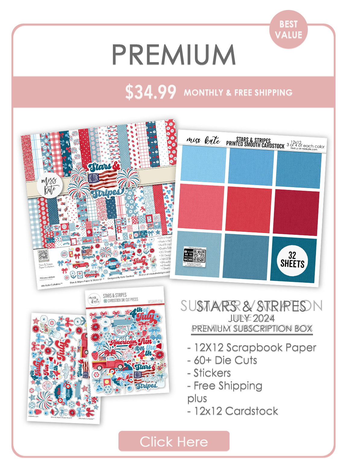 Monthly Subscription Box - July 2024 - Stars & Stripes – MISS KATE