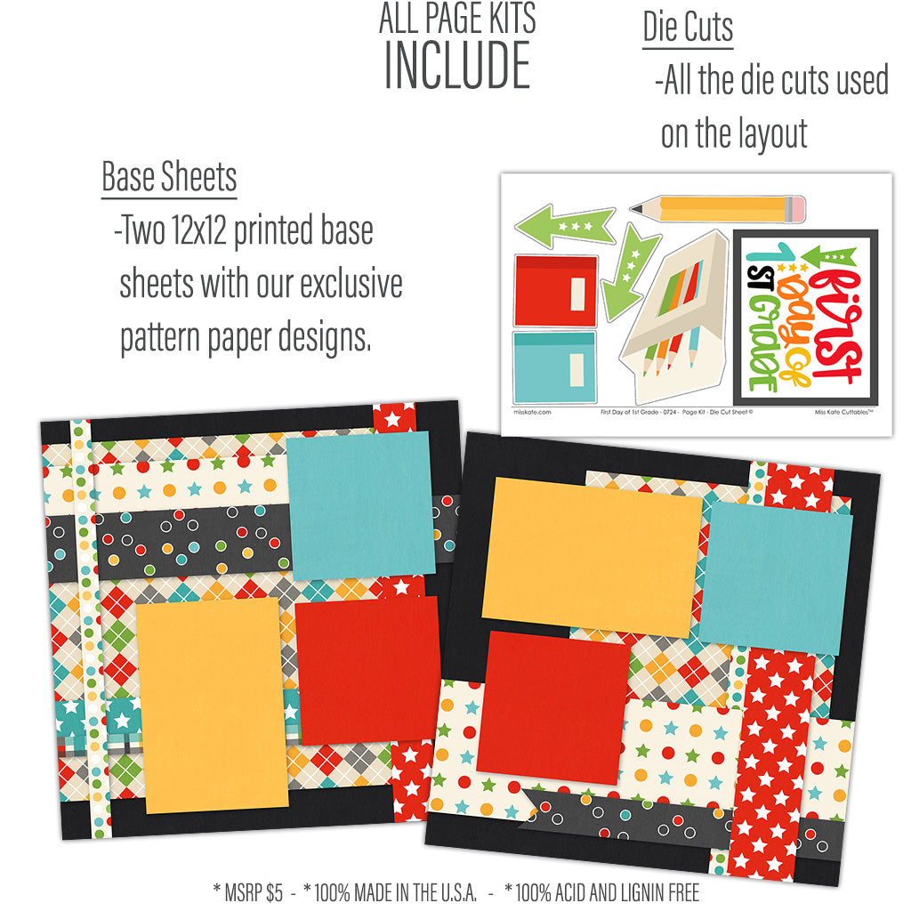 First Day of 1st Grade - Scrapbook Page Kit-by Miss Kate Cuttables ...