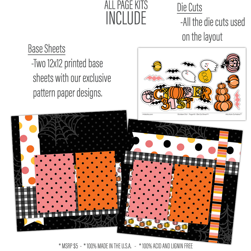October 31st- Page Kit -by Miss Kate Cuttables – MISS KATE