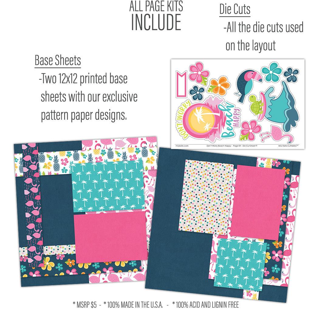 Don't Worry Beach Happy - Page Kit -by Miss Kate Cuttables – MISS KATE
