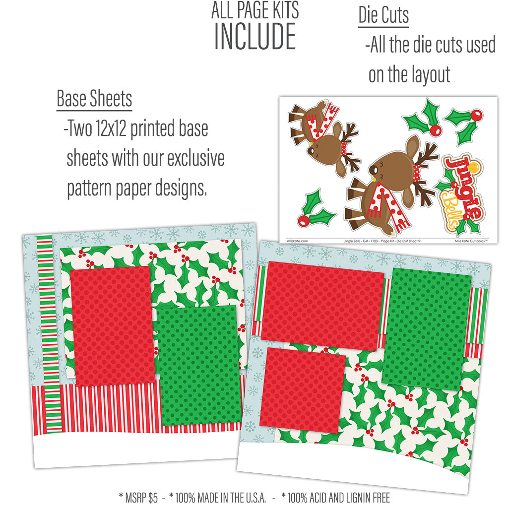 Jingle Bells -Scrapbook Page Kit-by Miss Kate Cuttables – MISS KATE