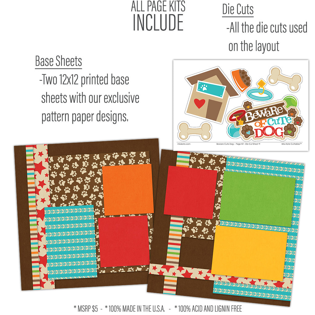 Scrapbook Paper Happy Camper Die Cuts & Paper Set - 16 Sheets & 60 ...