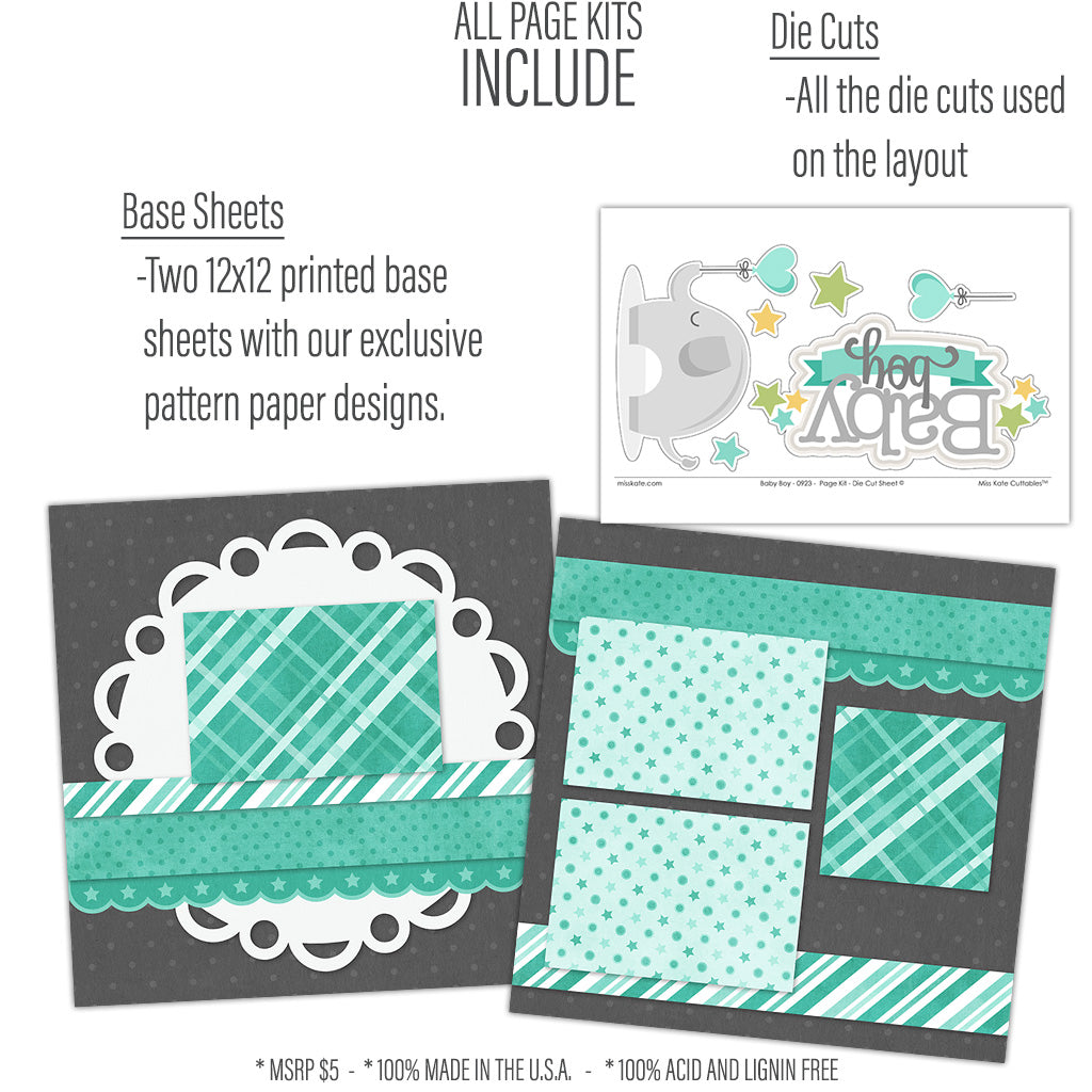 Baby Boy - Page Kit -by Miss Kate Cuttables – MISS KATE