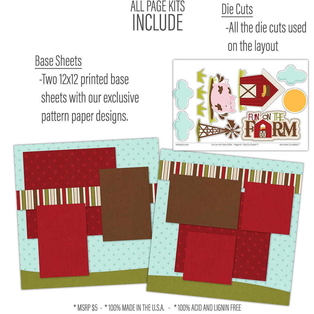 Fun on the Farm- Scrapbook Page Kit-by Miss Kate Cuttables – MISS KATE