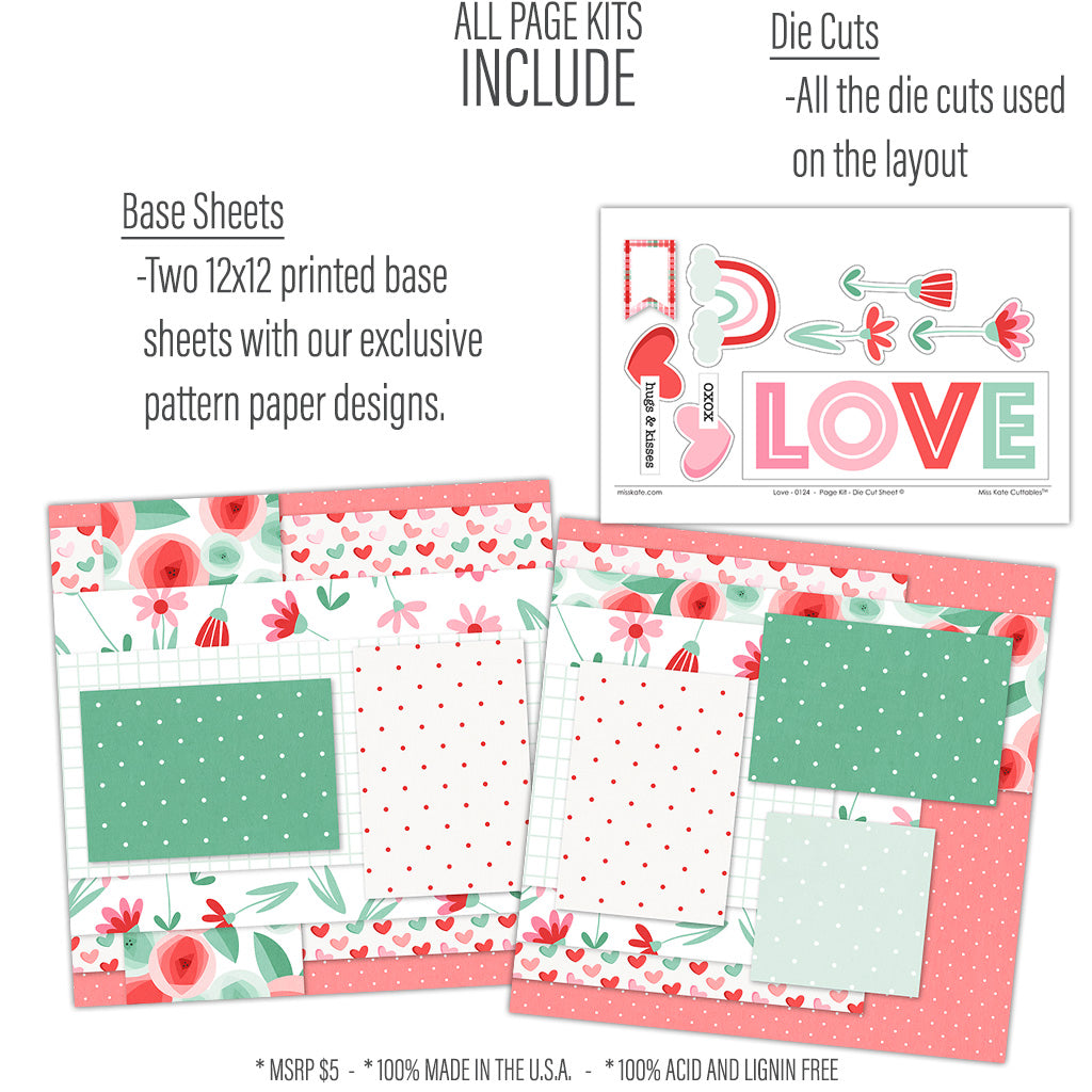 Love- Scrapbook Page Kit-by Miss Kate Cuttables – MISS KATE