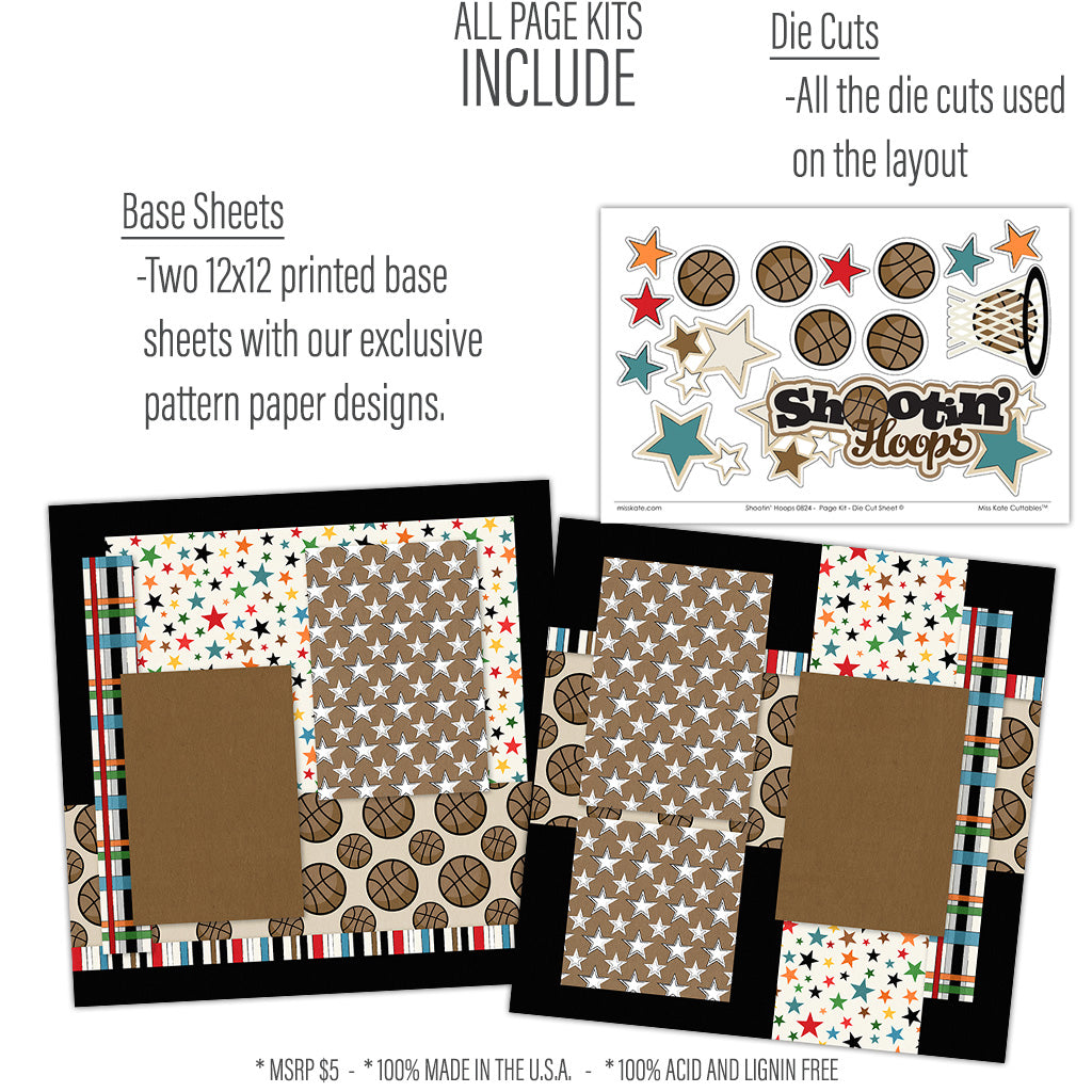 Shootin' Hoops - Scrapbook Page Kit-by Miss Kate Cuttables – MISS KATE