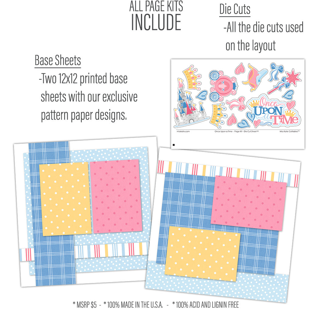 Once Upon a Time - Scrapbook Page Kit-by Miss Kate Cuttables – MISS KATE