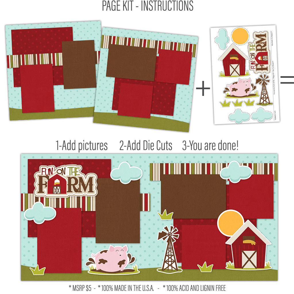 Fun on the Farm- Scrapbook Page Kit-by Miss Kate Cuttables – MISS KATE