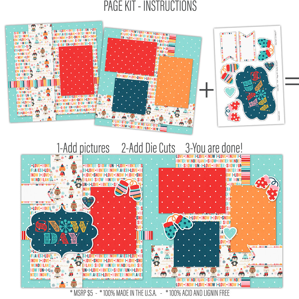 Snow Day - Scrapbook Page Kit-by Miss Kate Cuttables – MISS KATE