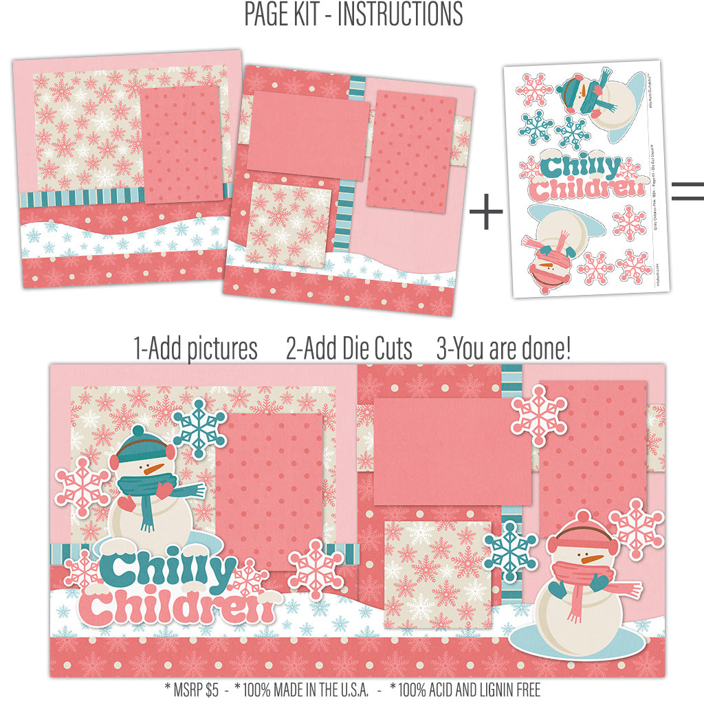 Chilly Children - Scrapbook Page Kit-by Miss Kate Cuttables – MISS KATE